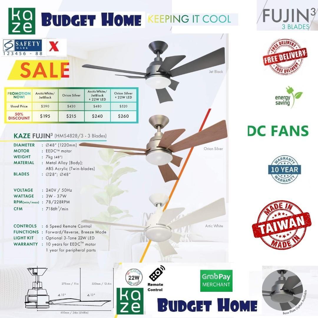 Dc ceiling fan // Kaze Designer dc fan, Furniture & Home Living ...