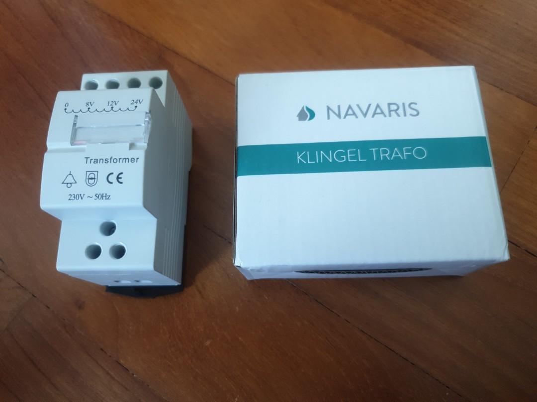 Navaris bell transformer doorbell 8V 12V 24V - fits standard DIN rail ...