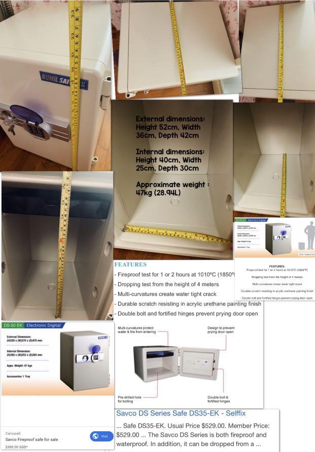 Savco Bumil Electronic Digital Lock DS-50EK Key and Combination Fire ...