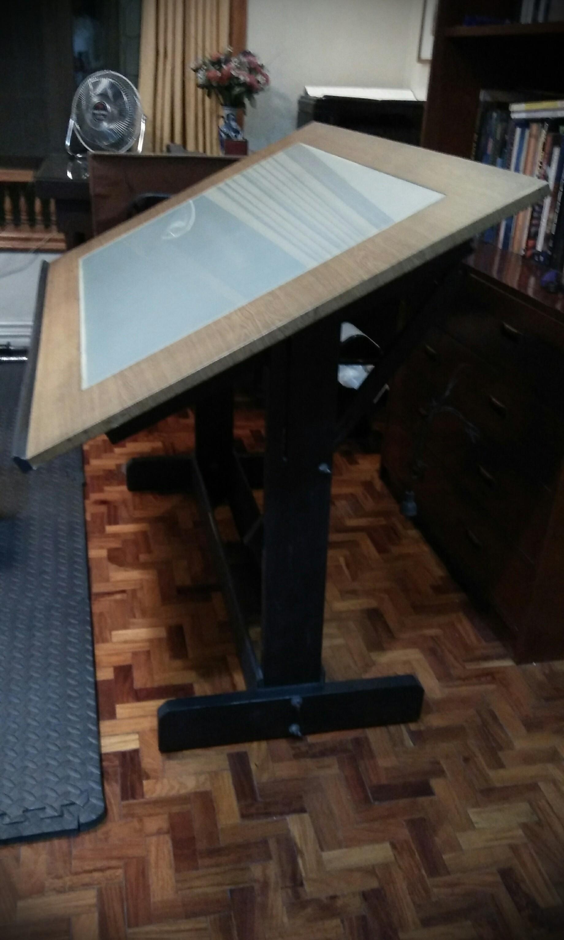Inclined Drafting and Tracing Table with Light, Furniture & Home Living ...