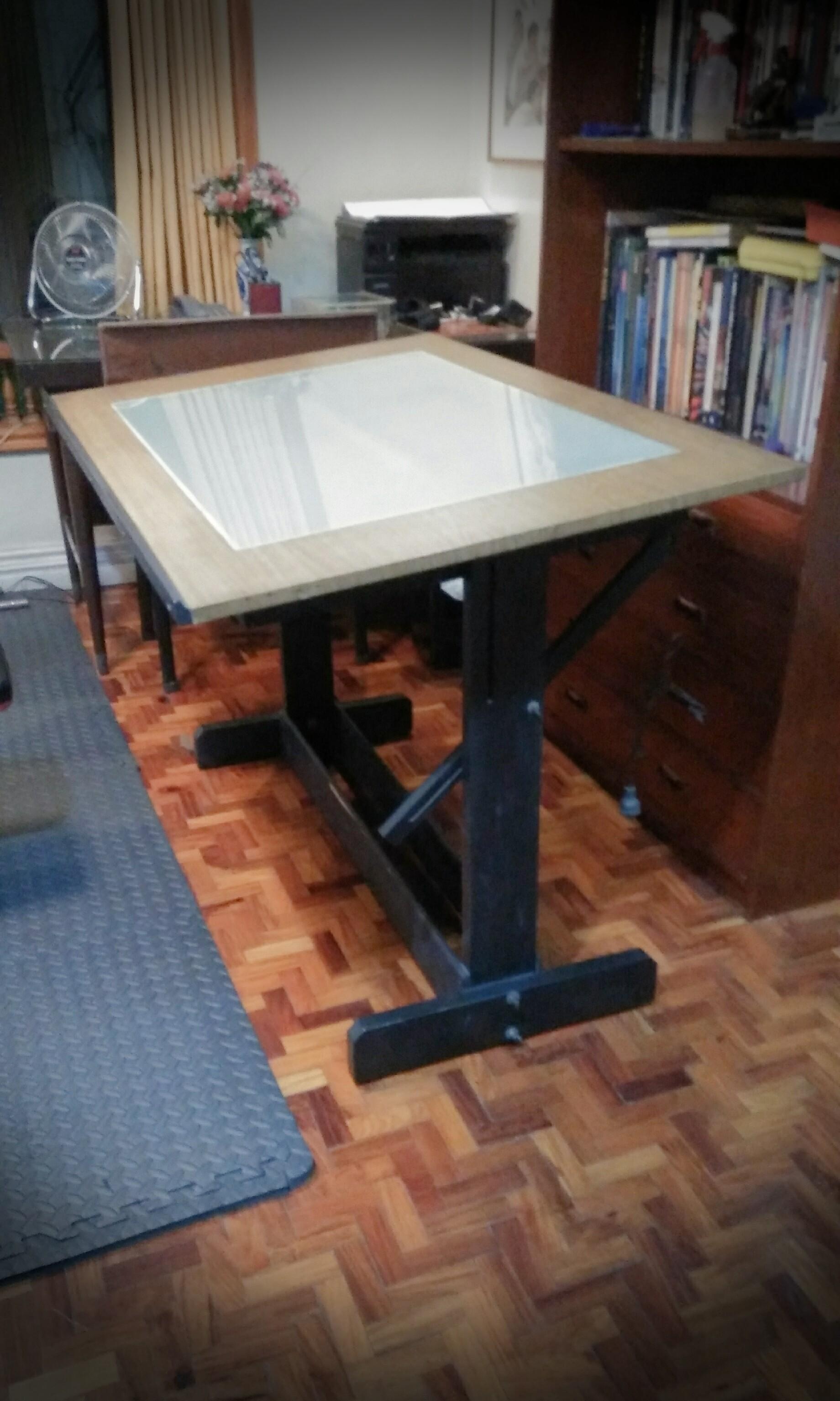 Inclined Drafting and Tracing Table with Light, Furniture & Home Living ...
