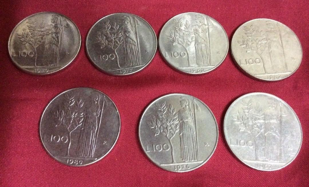 Italian LIRE L100 coins 1967 to 1982, Hobbies & Toys, Collectibles ...