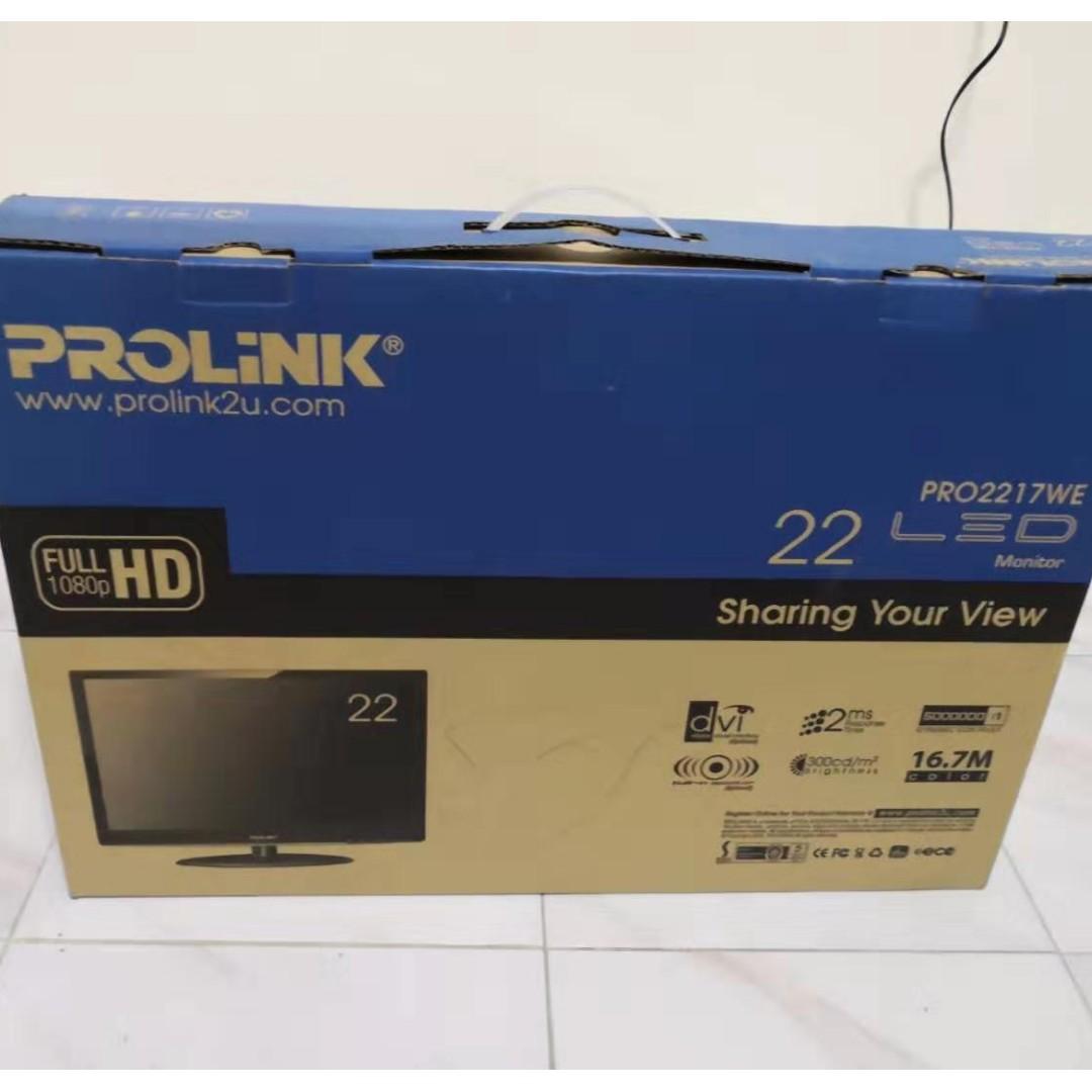 Prolink monitor 22" (VGA/DisplayPort), Computers & Tech, Parts ...
