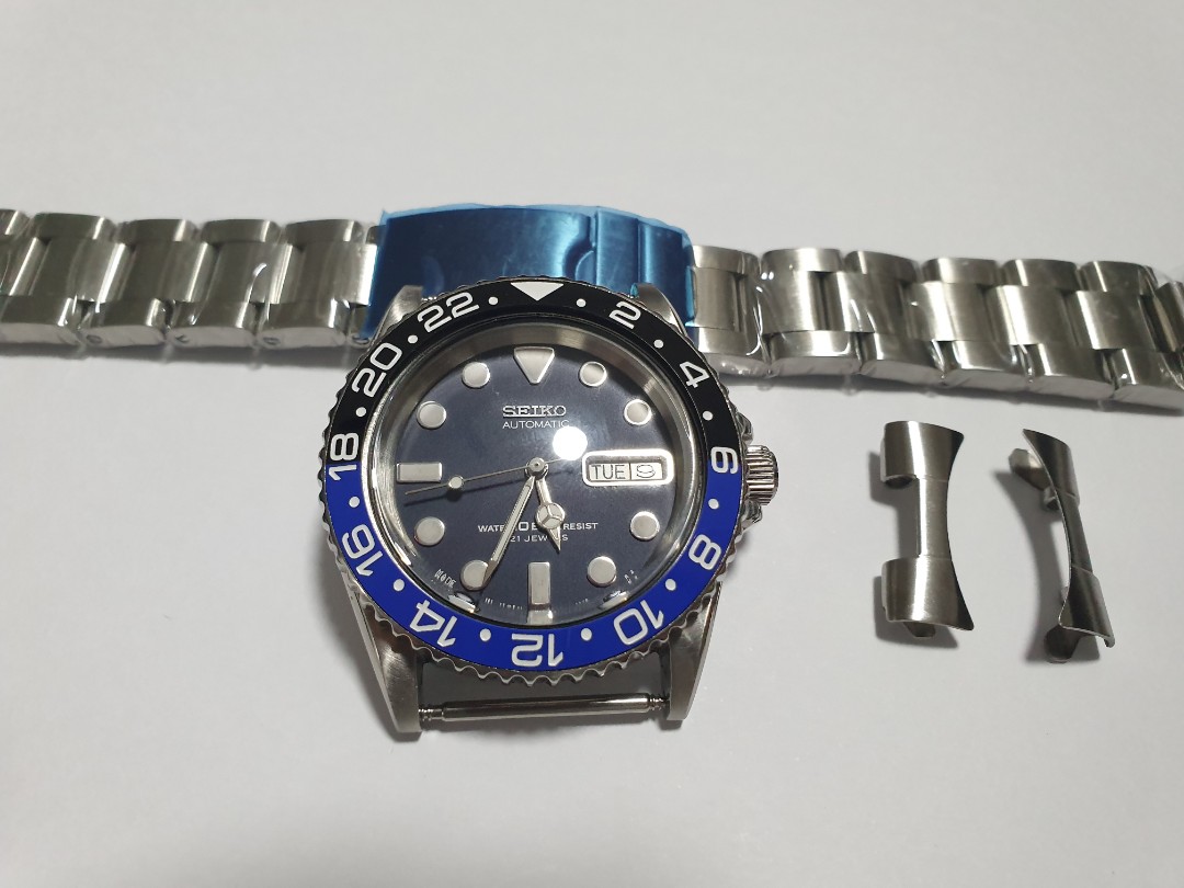 Seiko skx031 modified (rolex gmt batman mod), Luxury, Watches on Carousell