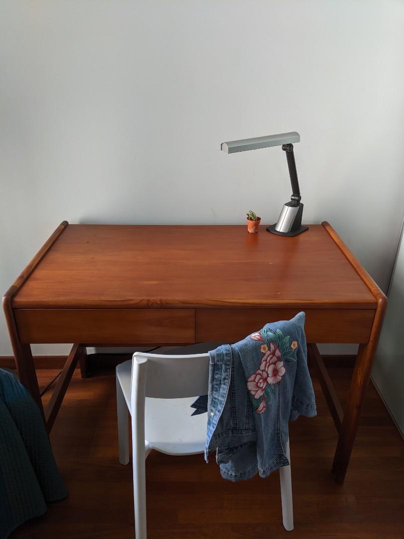 Scanteak Study Table 105cm x 60cm, Furniture & Home Living, Furniture ...