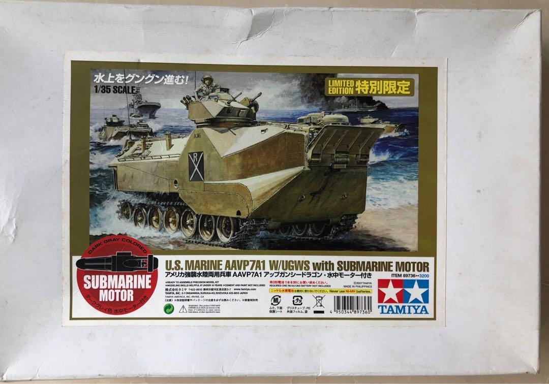 Tamiya 89736 1/35 US Aavp7a1 W/sub Motor Model Kit, Limited Collection ...