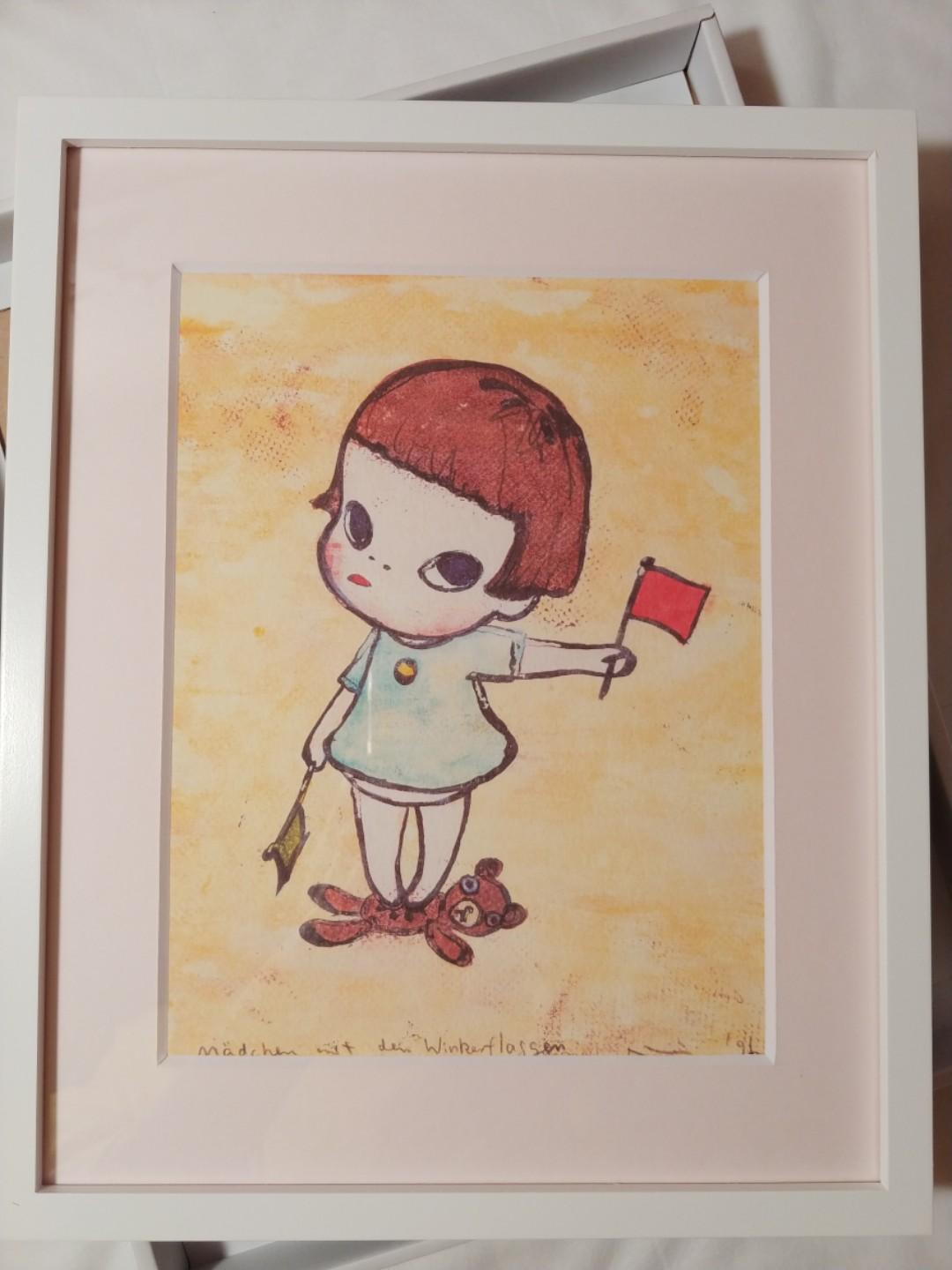 Yoshitomo Nara 奈良美智 Red Hair Gril Poster Photo Frame, 傢俬＆家居, 家居裝飾, 相架畫作 ...