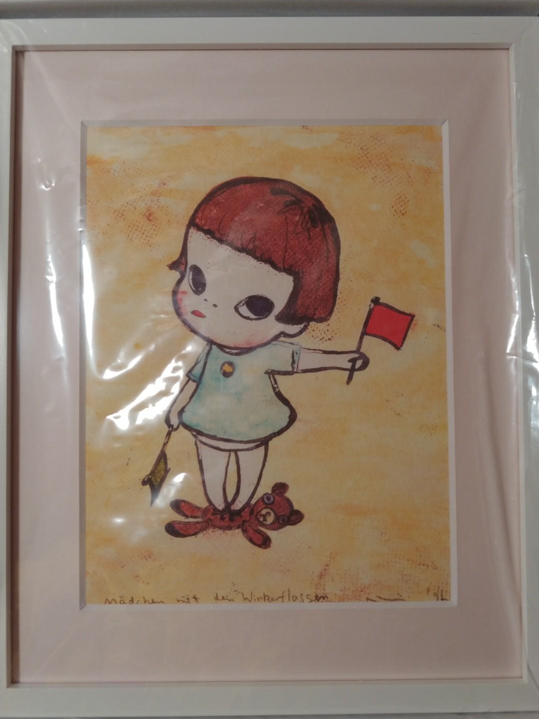 Yoshitomo Nara 奈良美智 Red Hair Gril Poster Photo Frame, 傢俬＆家居, 家居裝飾, 相架畫作 ...