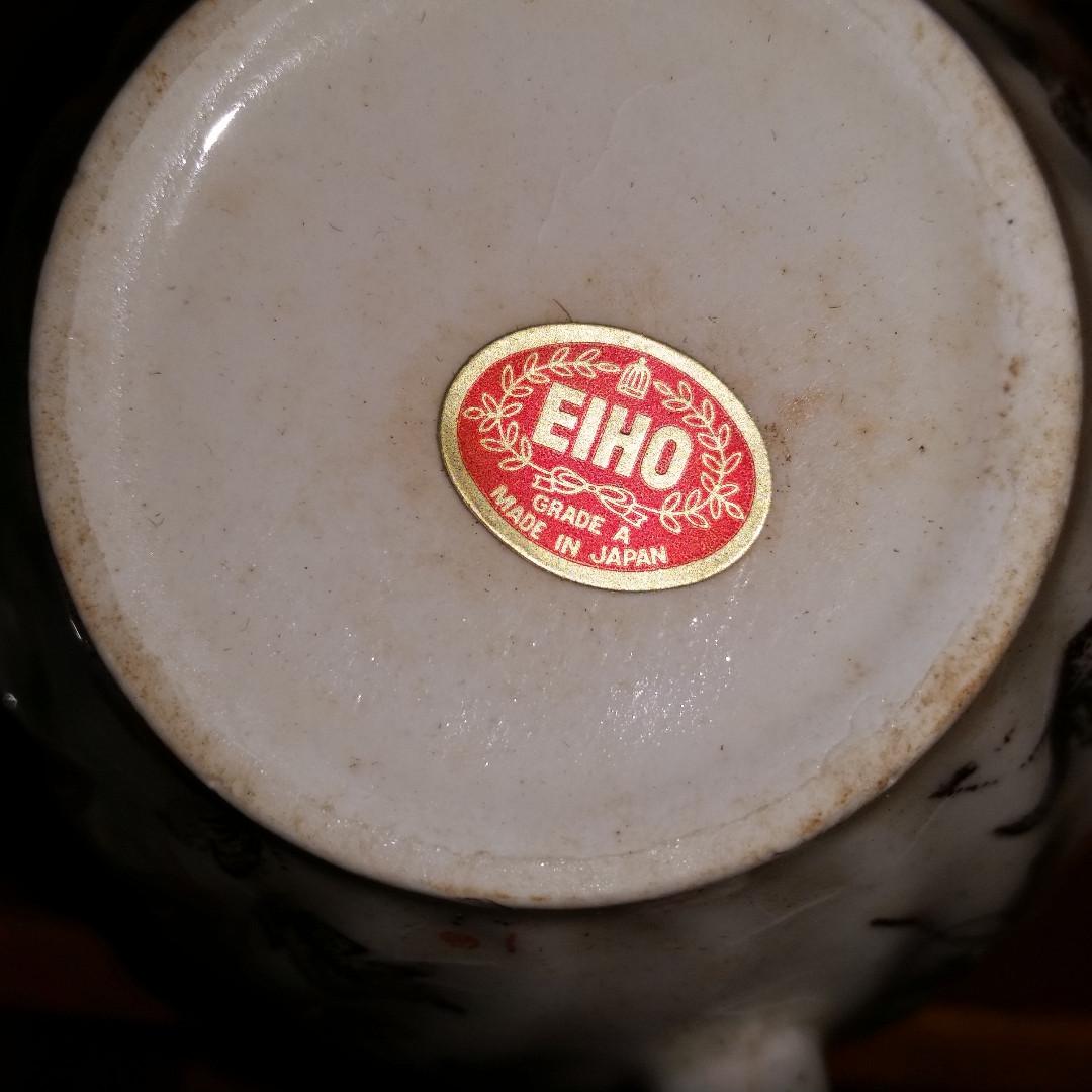 80S EIHO CERAMICS TEAPOT, TEACUP & SAUCERS SET OF 5 , MADE IN JAPAN ...