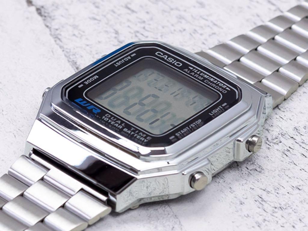 Casio A178 Vintage Silver Illuminator Watch A178Wa-1ADF Brand New, Men's Fashion, Watches ...