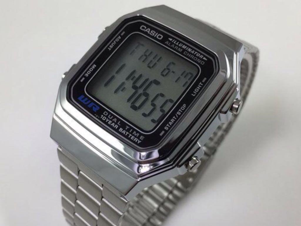 Casio A178 Vintage Silver Illuminator Watch A178Wa-1ADF Brand New, Men's Fashion, Watches ...