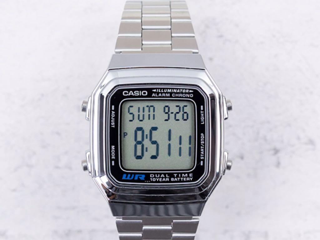 Casio A178 Vintage Silver Illuminator Watch A178Wa-1ADF Brand New, Men ...