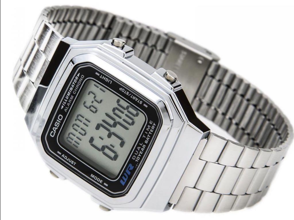 Casio A178 Vintage Silver Illuminator Watch A178Wa-1ADF Brand New, Men's Fashion, Watches ...