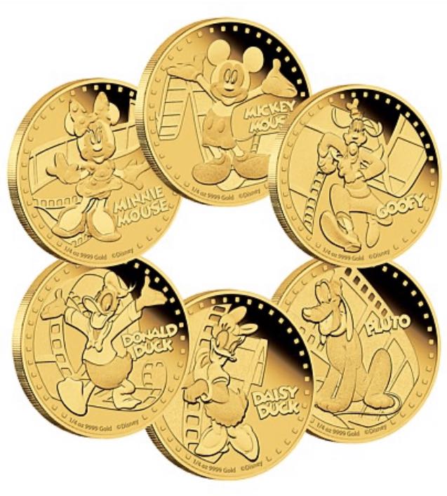 Disney Limited edition 1/4 Oz Gold Coin Set - Mickey & Friends, Hobbies ...