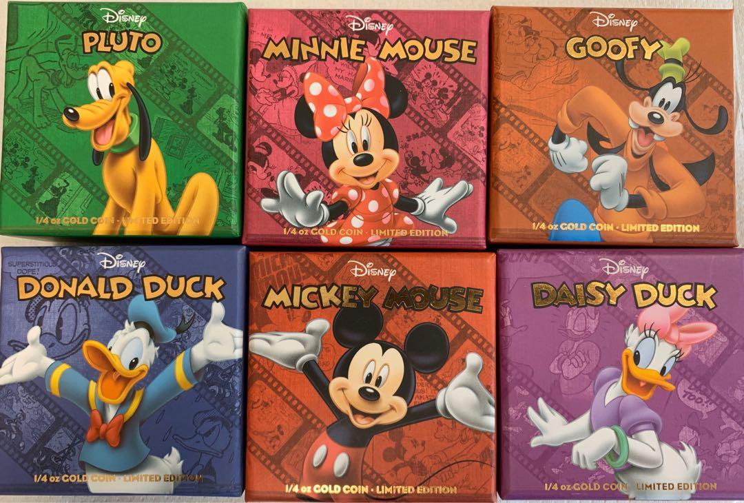 Disney Limited edition 1/4 Oz Gold Coin Set - Mickey & Friends, Hobbies ...