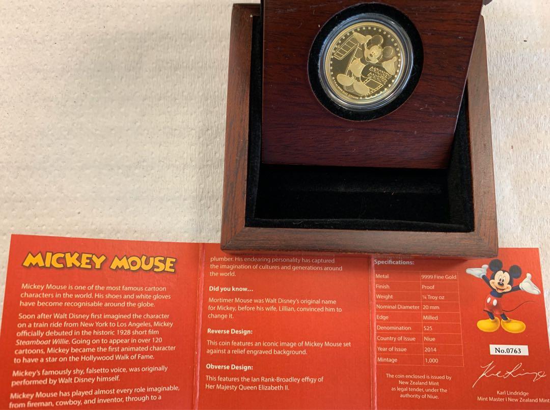 Disney Limited edition 1/4 Oz Gold Coin Set - Mickey & Friends, Hobbies ...