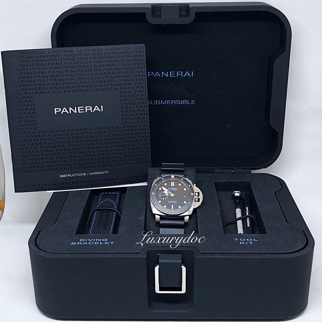 FS.BNIB PANERAI SUBMERSIBLE AUTOMATIC CERAMIC BEZEL 42MM WATCH PAM00683 ...