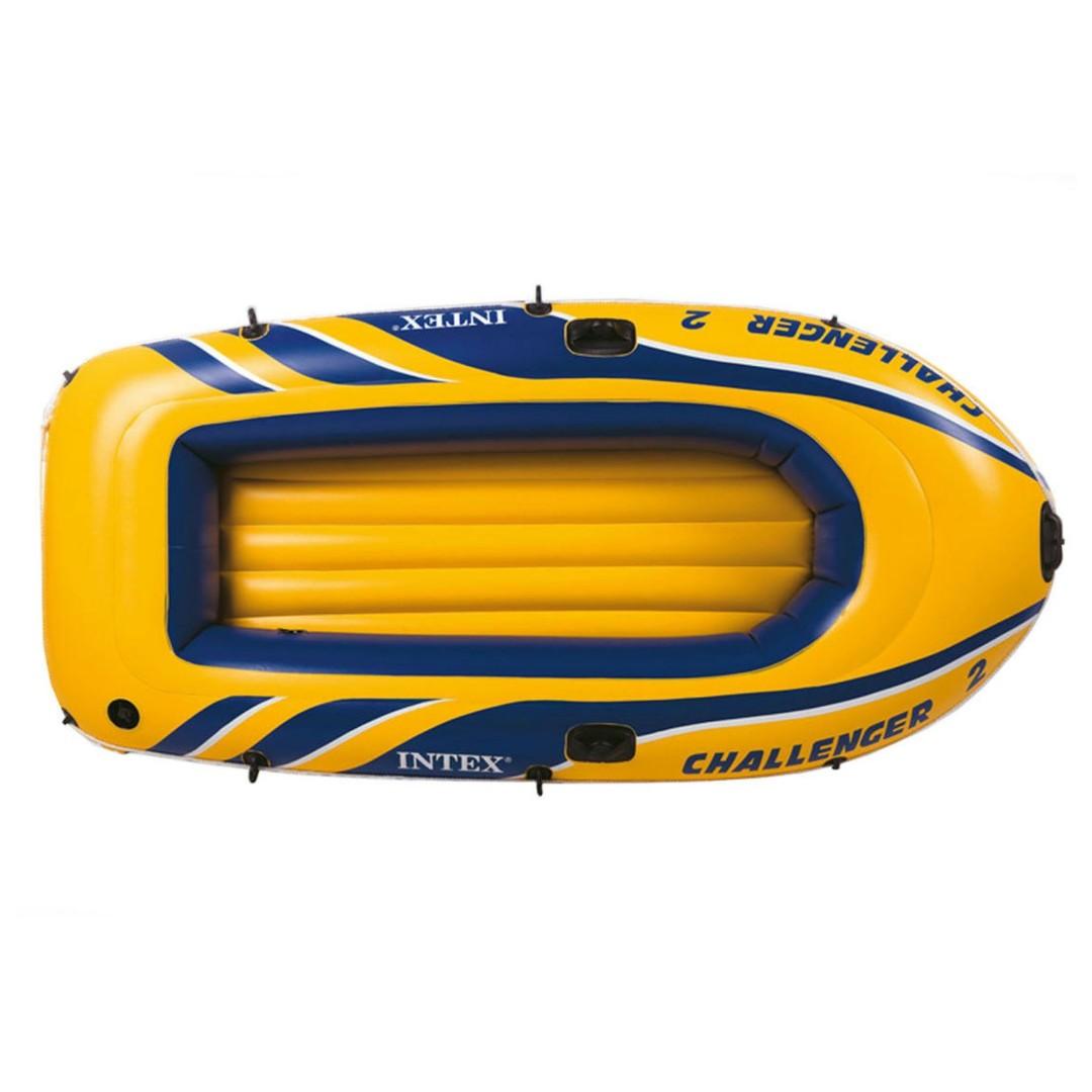 Intex Challenger 2 Inflatable 2 Person Boat Raft Set w/ Oars & Air Pump ...