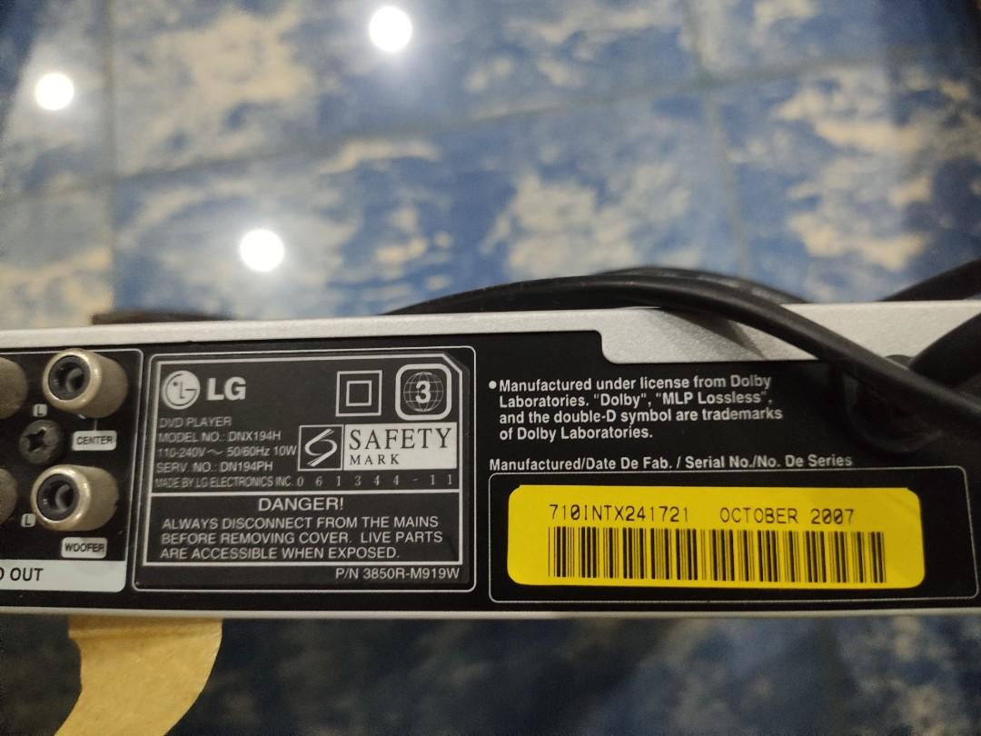 LG DVD/VCD/CD Player, TV & Home Appliances, TV & Entertainment, Blu-Ray ...