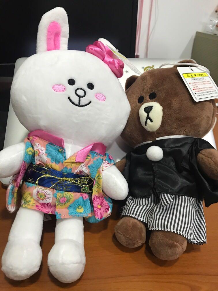 Line Connie and Brown Bear Couple Plush Soft Toy, Hobbies & Toys, Toys ...