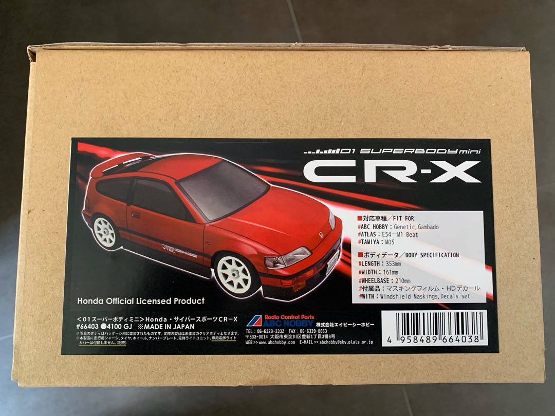 M Chassis ABC Hobby Honda CRX Bodyshell, Hobbies & Toys, Toys & Games ...