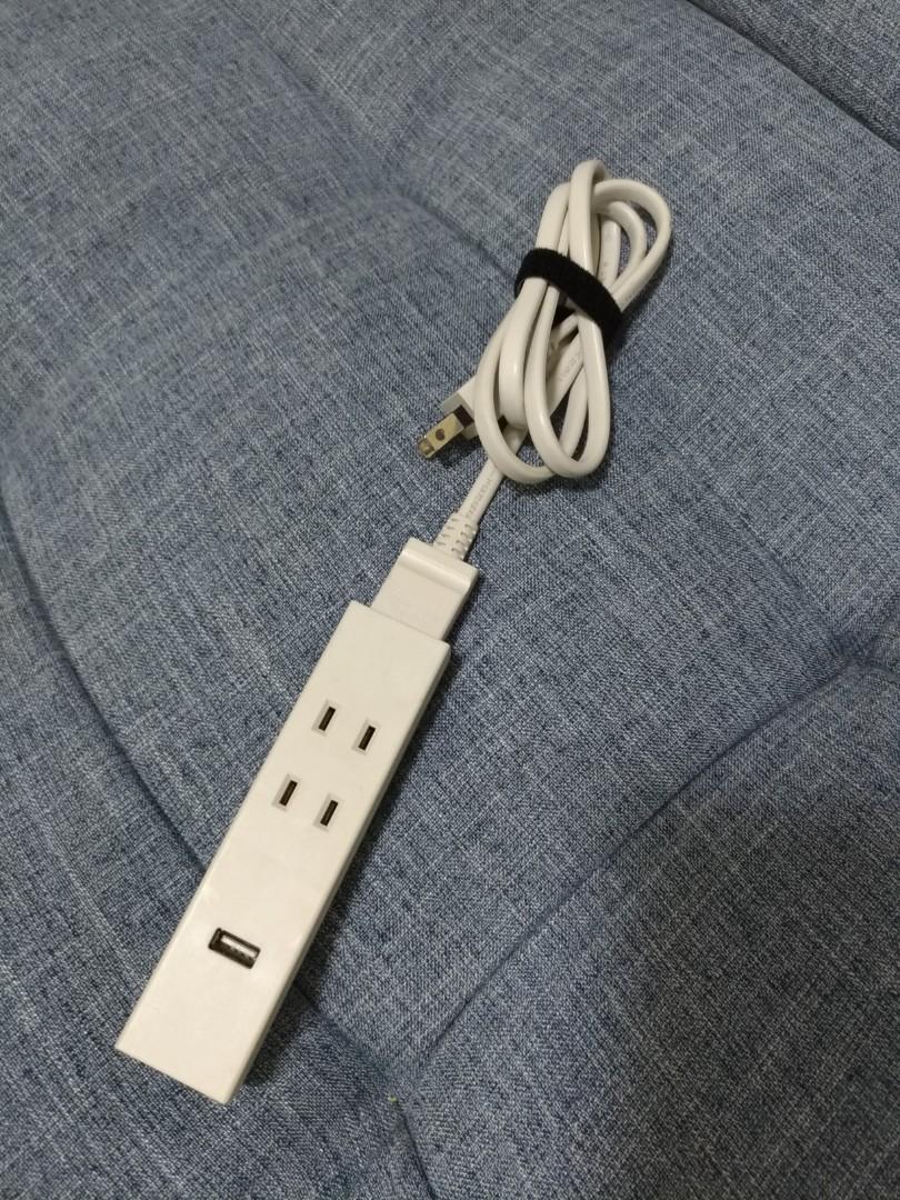 MUJI extension cord with 1 usb port, TV & Home Appliances, Electrical ...