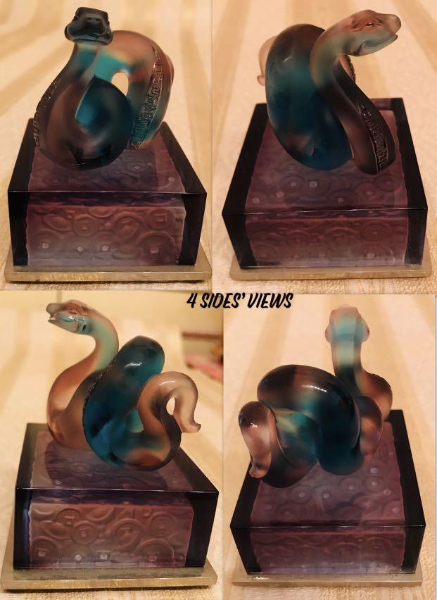 Nobility Fengshui Liuli Crystal Zodiac Snake Sculpture, Furniture ...