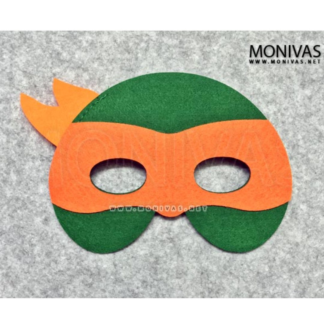 Orange Ninja Turtle Michelangelo Mask Kids Superheroes Birthday Party ...