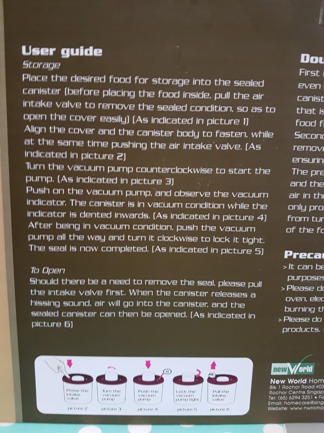 Roman Bone Porcelain Double Vacuum Sealed Canister, Furniture & Home ...