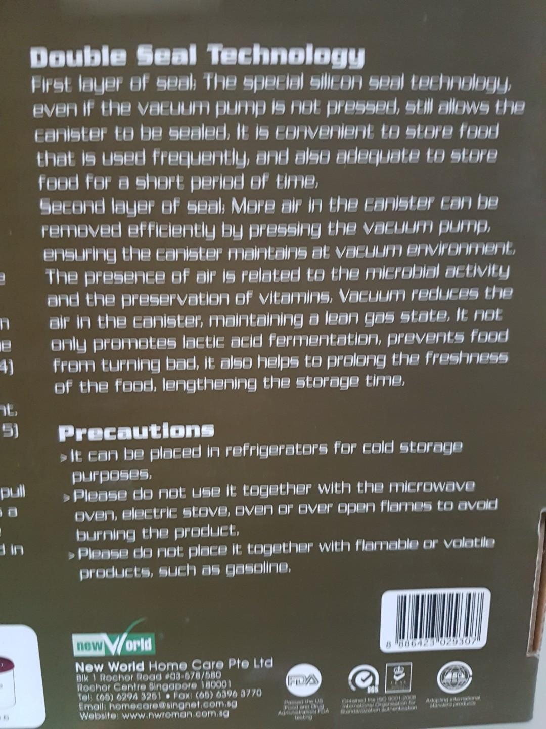 Roman Bone Porcelain Double Vacuum Sealed Canister, Furniture & Home ...