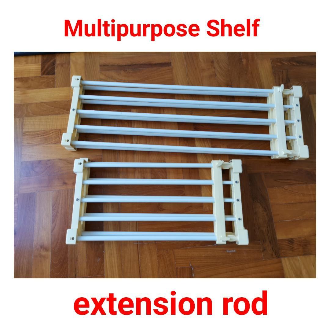 Shelf extension rod wardrobe divider laundry window grill, Furniture ...