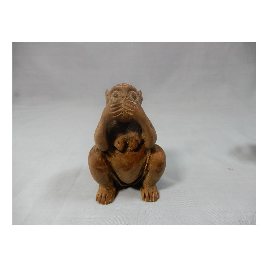 Vintage Japanese netsuke hand carved exotic wood 3 wise monkeys circa ...