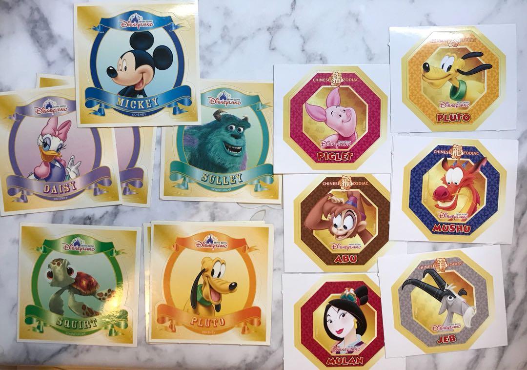 香港迪士尼貼紙 舊款 mickey minnie pluto piglet sulley daisy nemo jessie princess ...