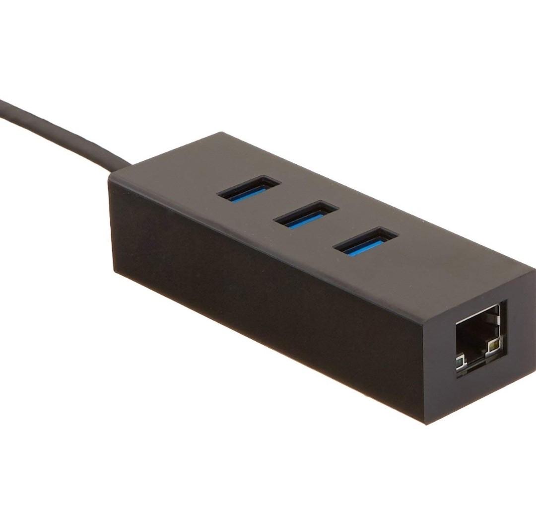 *AmazonBasics USB 3.1 Type-C to 3 Port USB Hub with Ethernet Adapter ...