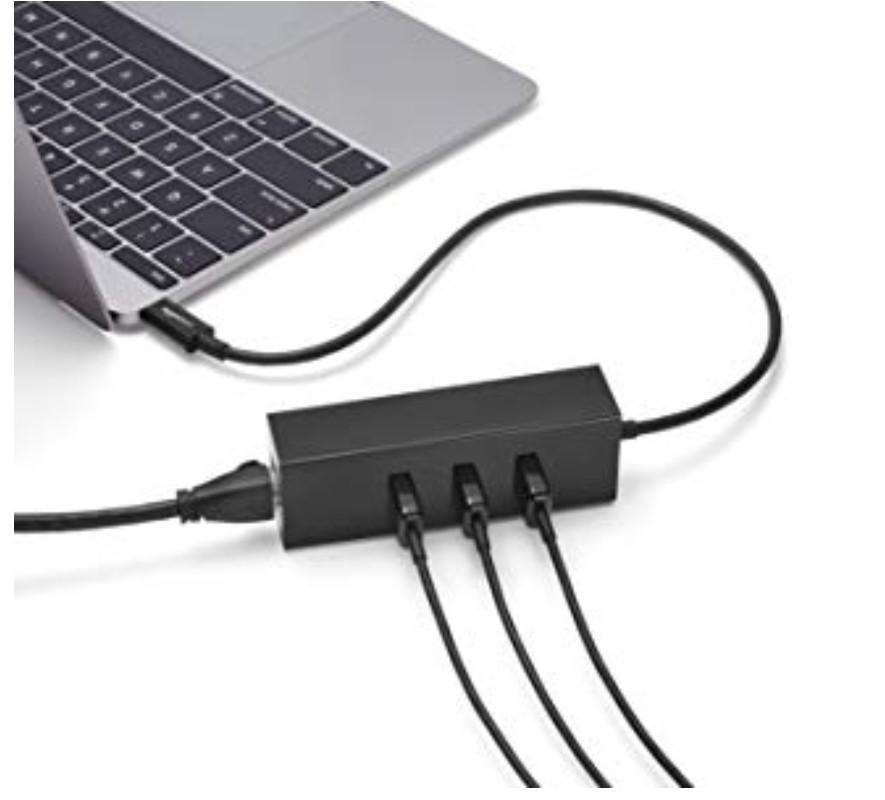 *AmazonBasics USB 3.1 Type-C to 3 Port USB Hub with Ethernet Adapter ...
