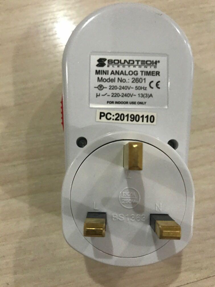 Analog 3 Pin Timer Plug, TV & Home Appliances, Electrical, Adaptors ...