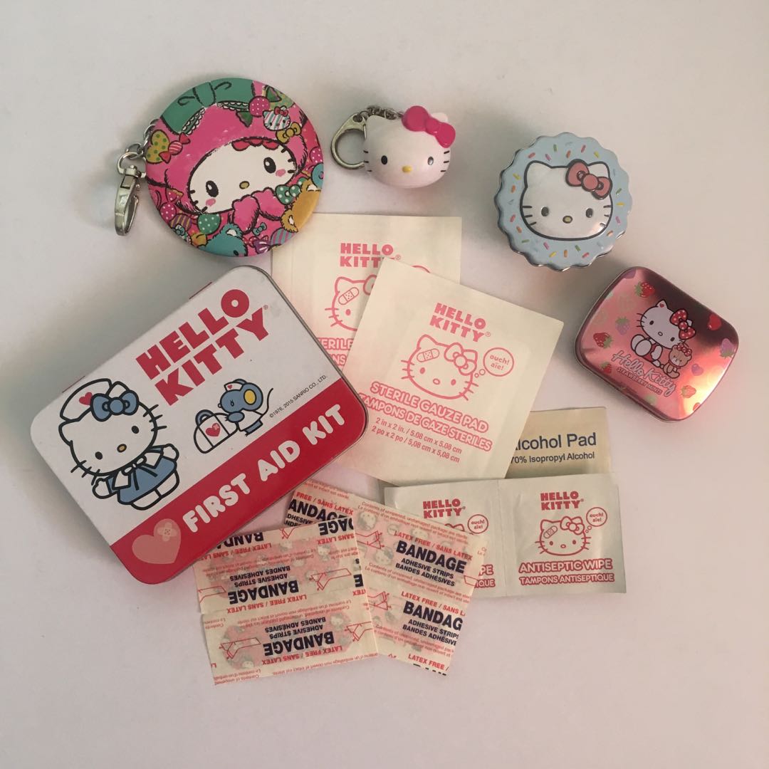 BUNDLE Sanrio Hello Kitty - First Aid Kit Mirror Keychain Candy Tins ...