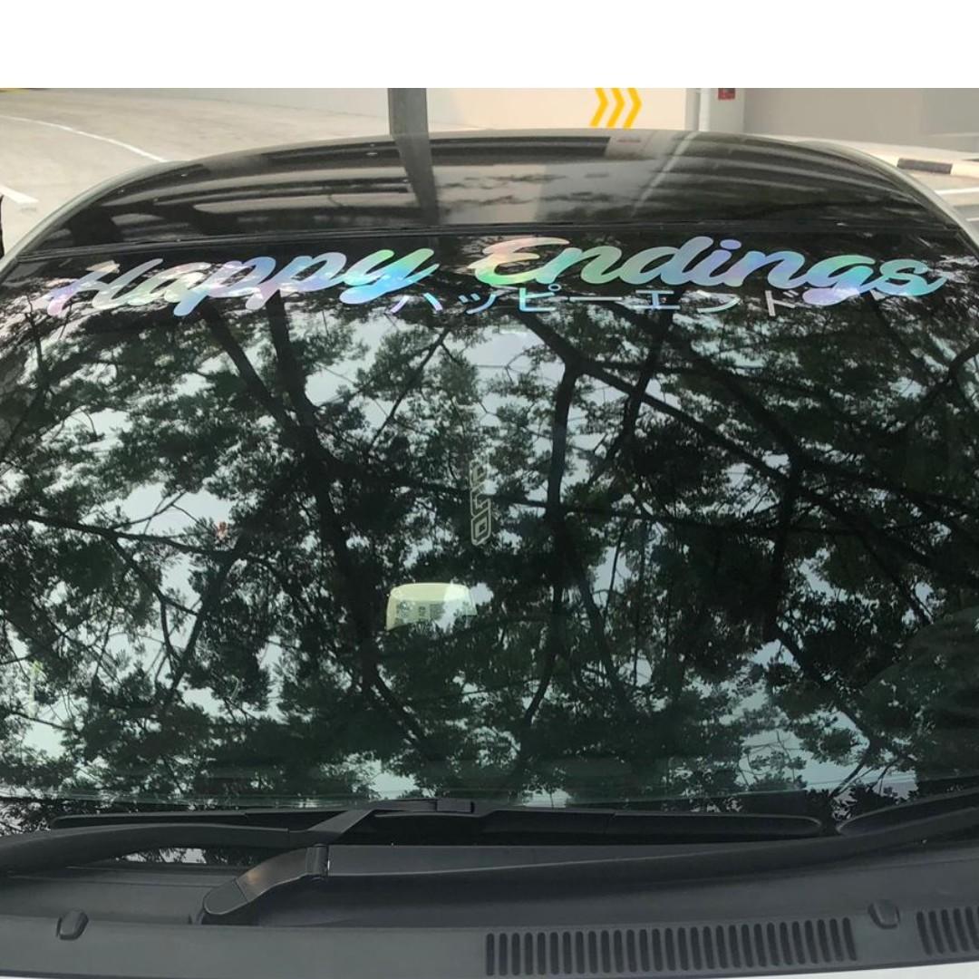 Car Banner Fixed Design "Happy Ending" (Rainbow Chrome Series), Car ...