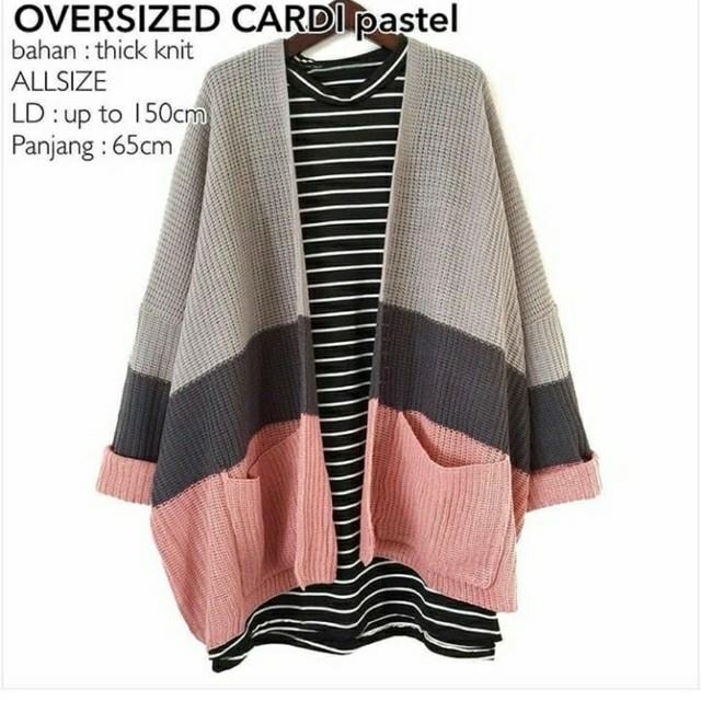 Cardi oversize pastel, Fesyen Wanita, Pakaian Wanita, Baju Luaran di Carousell