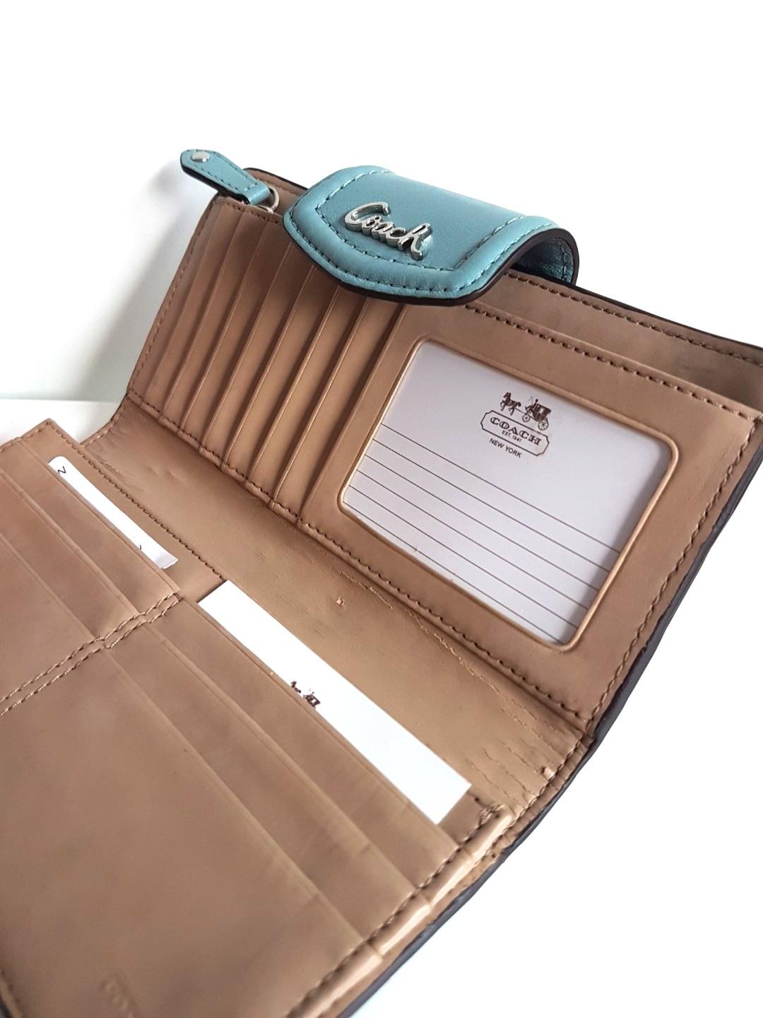 Coach Wallet Robin's Egg blue, Luxury, Bags & Wallets on Carousell