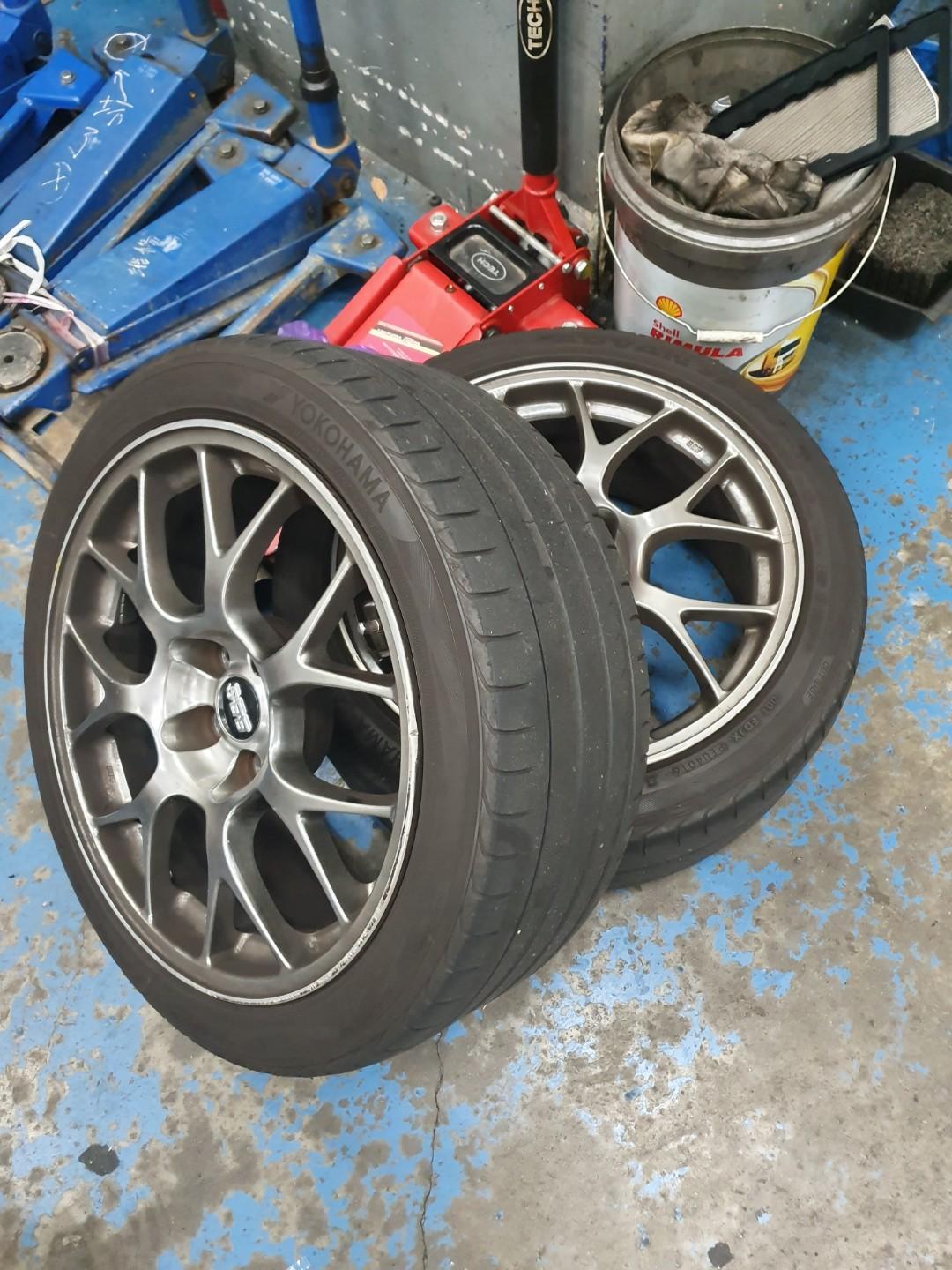 Evo x stock BBS rims, Car Accessories, Tyres & Rims on Carousell