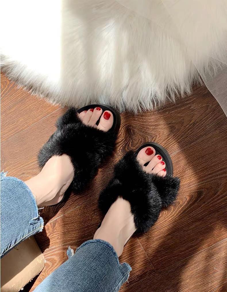 Furry Slider, Women's Fashion, Footwear, Flipflops and Slides on Carousell