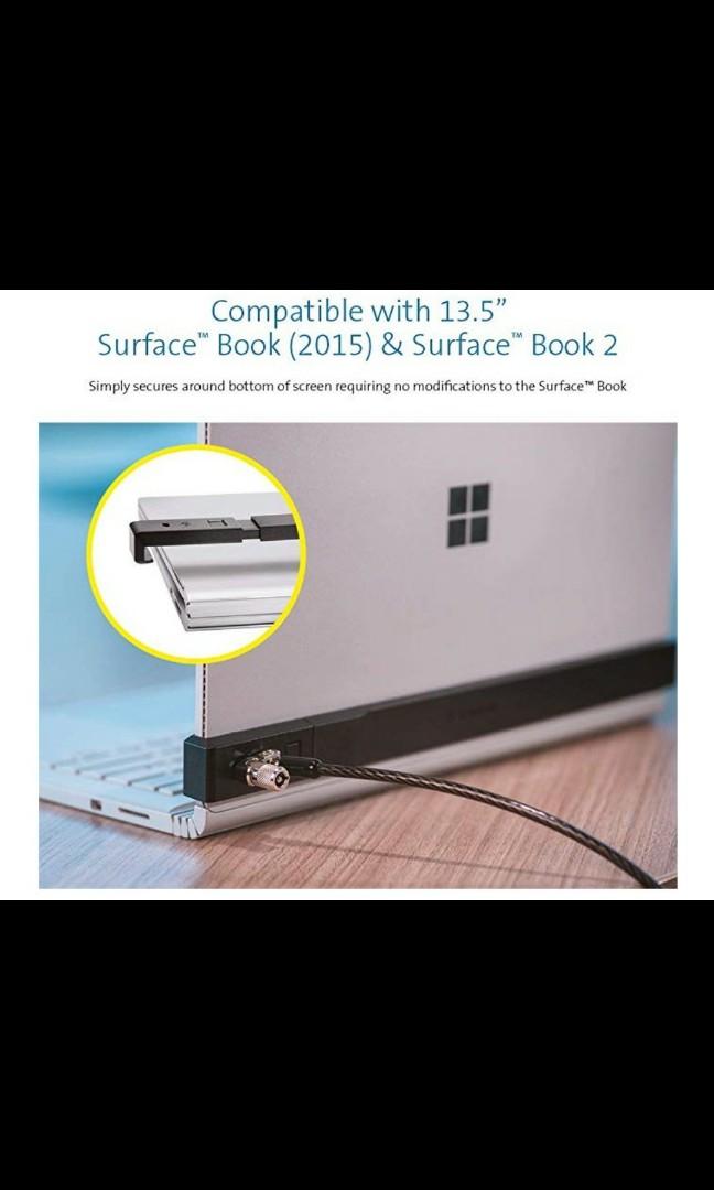Kensington Surface Book Lock - For Surface Book 1 & 2 - 13.5 ...