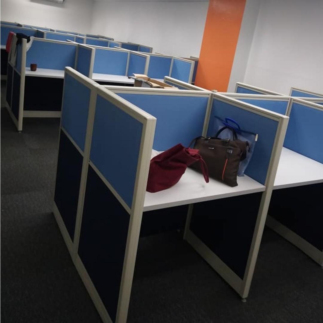 Office Partition Blue Color ( Fabric ) Custom, Furniture & Home Living ...