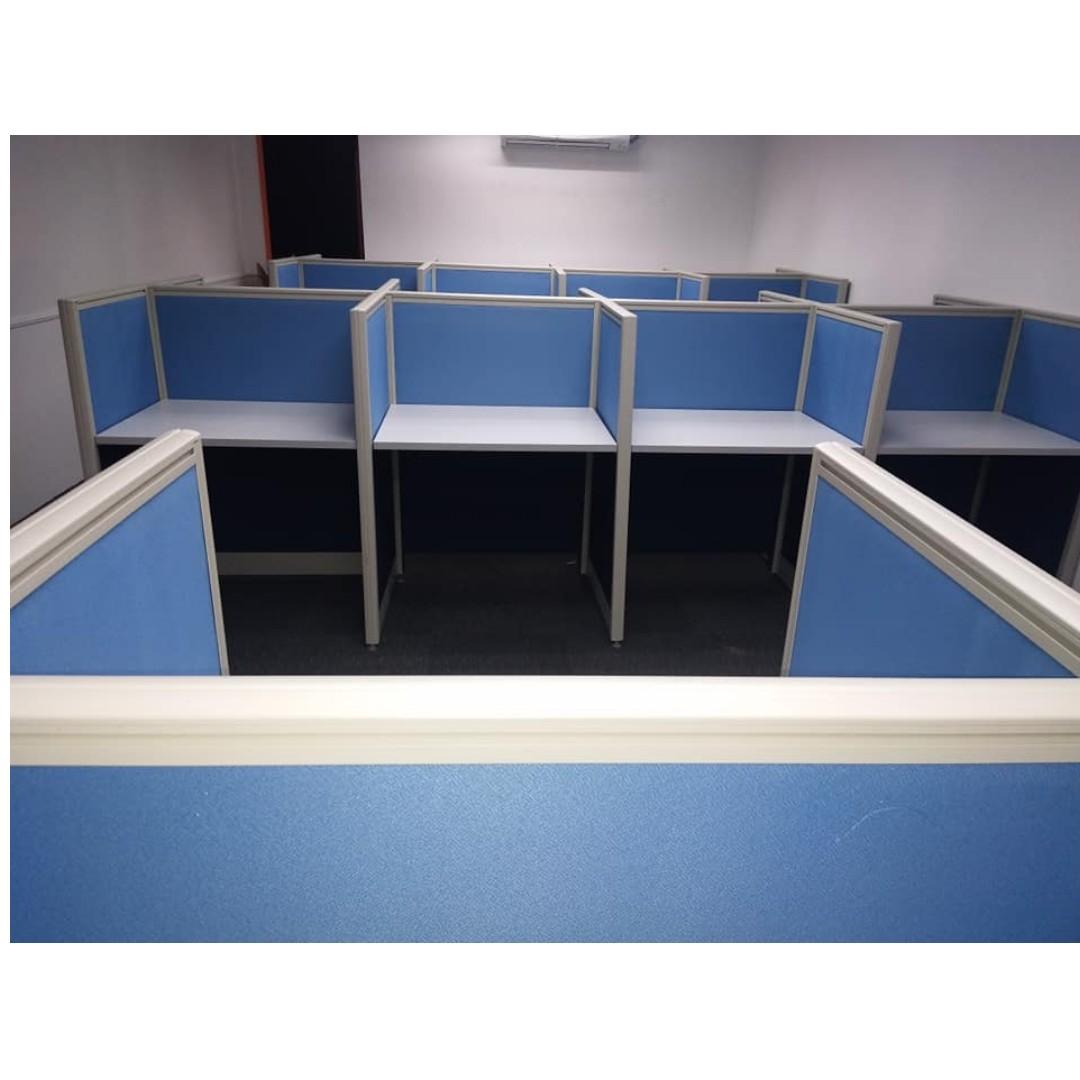 Office Partition Blue Color ( Fabric ) Custom, Furniture & Home Living ...