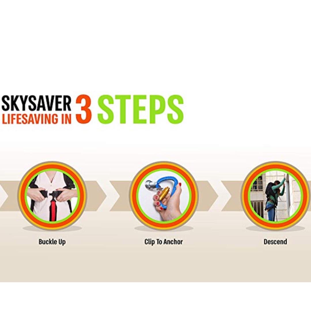 SKYSAVER Rescue Backpack 25 Story Fire Escape Backpack Evacuation Kit ...