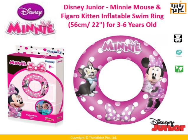 Disney Junior - Minnie Mouse & Figaro Kitten Inflatable Swim Ring (56cm ...