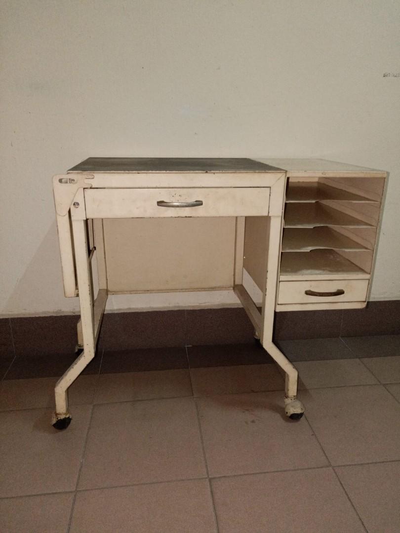 Vintage cream distressed typist typing table, Hobbies & Toys ...