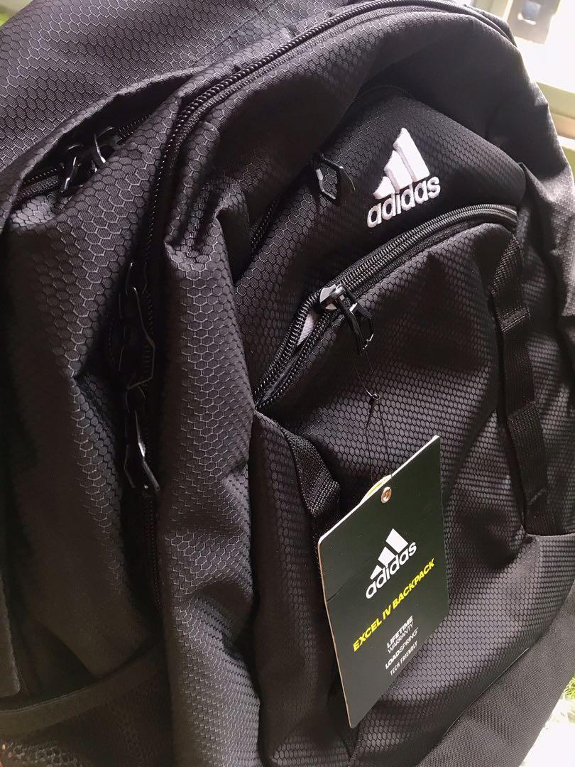 Adidas Excel IV Backpack (Black/White), Men's Fashion, Bags, Backpacks ...