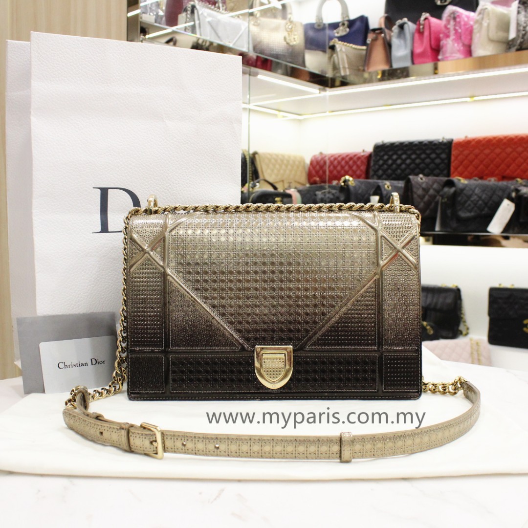 Christian Dior Gold Tone Graded Metalic Diorama Large, Luxury, Bags ...